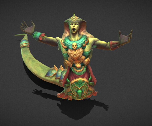 ArtStation - Fantasy Creature - Combat SnakeMan | Game Assets