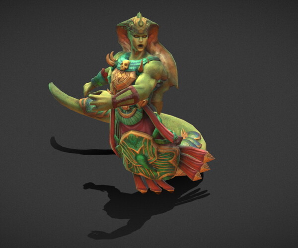 ArtStation - Fantasy Creature - Combat SnakeMan | Game Assets