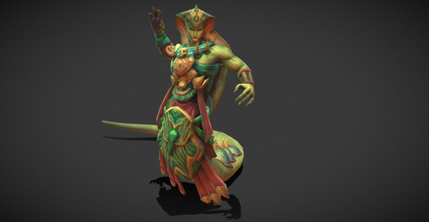 ArtStation - Fantasy Creature - Combat SnakeMan | Game Assets