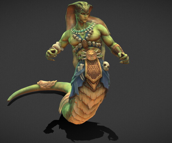 ArtStation - Fantasy Creature - Combat SnakeMan | Game Assets