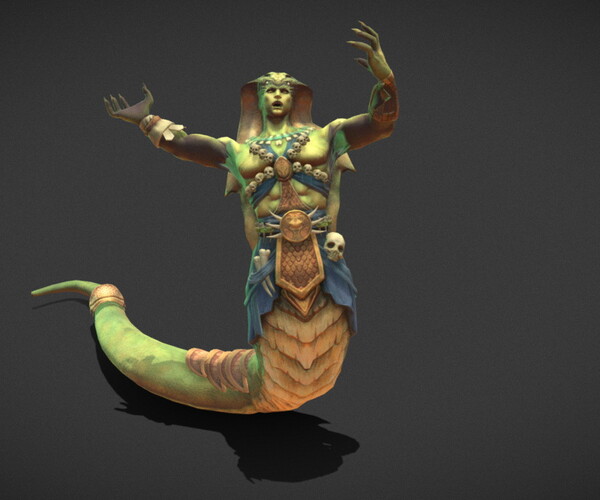 ArtStation - Fantasy Creature - Combat SnakeMan | Game Assets