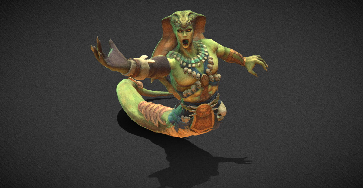 ArtStation - Fantasy Creature - Combat SnakeMan | Game Assets