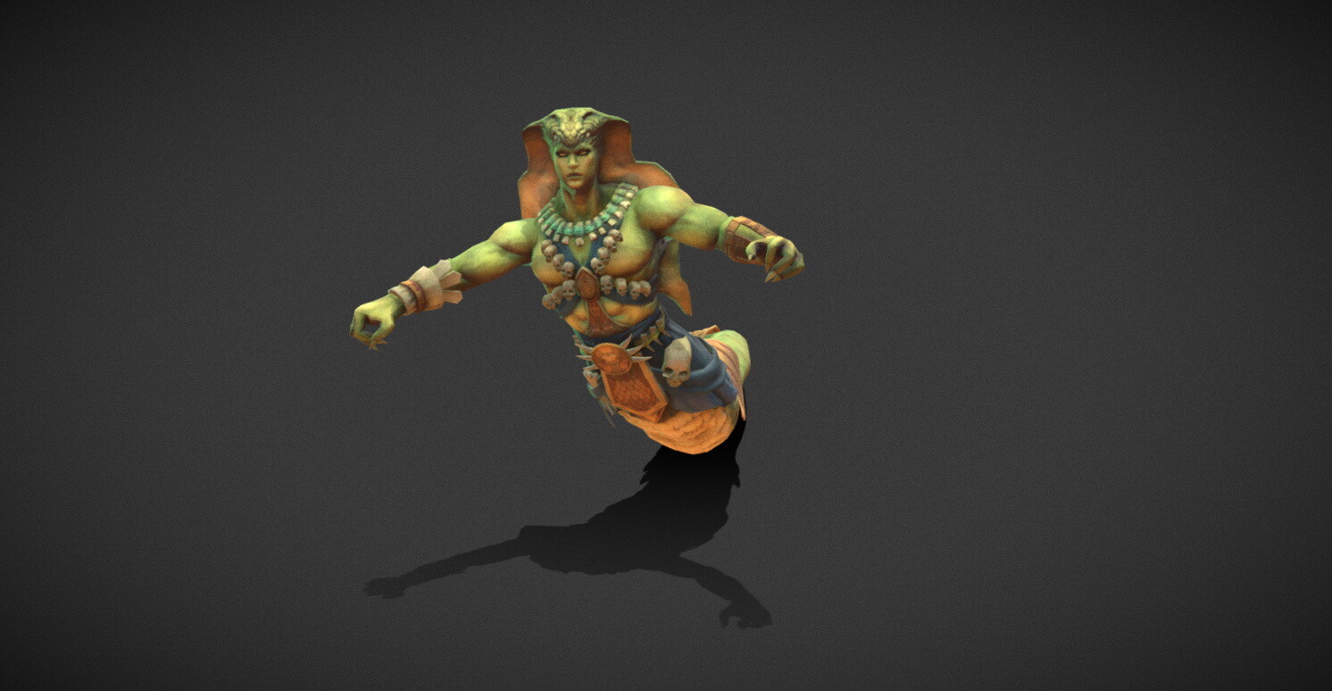 ArtStation - Fantasy Creature - Combat SnakeMan | Game Assets