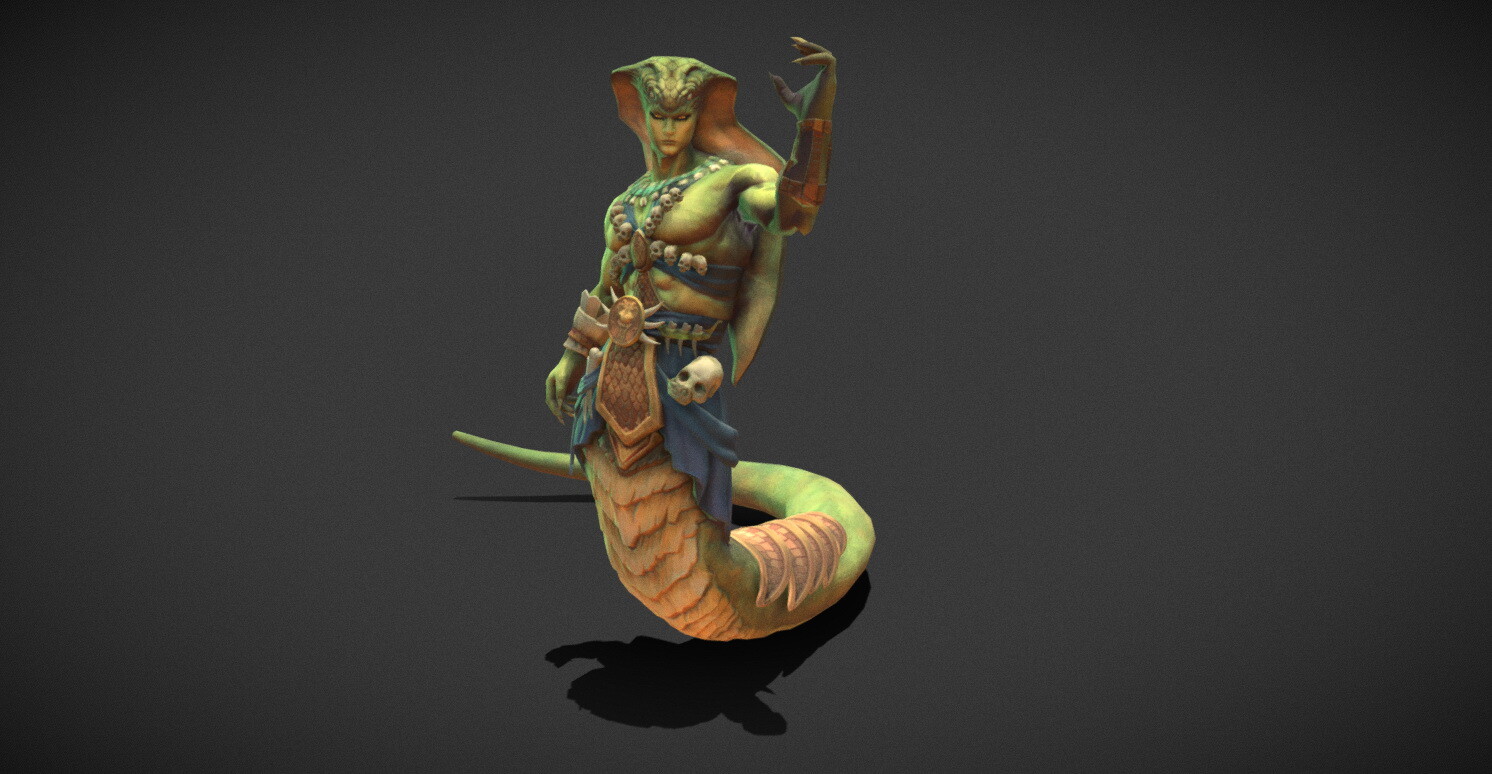 ArtStation - Fantasy Creature - Combat SnakeMan | Game Assets