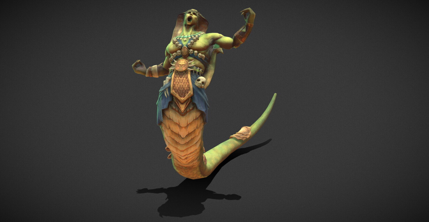 ArtStation - Fantasy Creature - Combat SnakeMan | Game Assets
