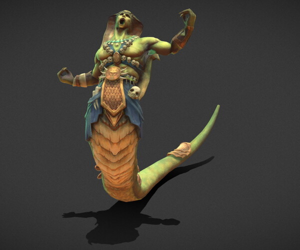 ArtStation - Fantasy Creature - Combat SnakeMan | Game Assets