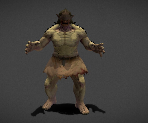 ArtStation - Fantasy Creature - Combat Troll | Game Assets
