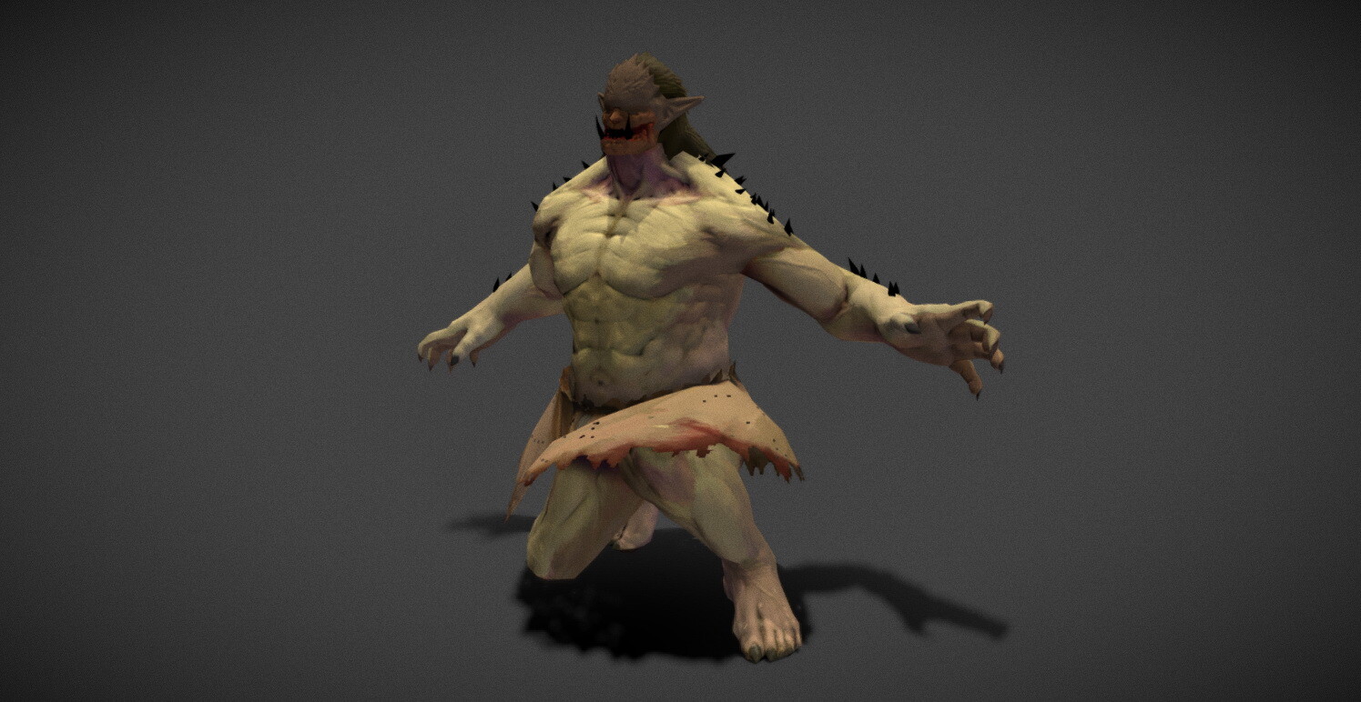 ArtStation - Fantasy Creature - Combat Troll | Game Assets