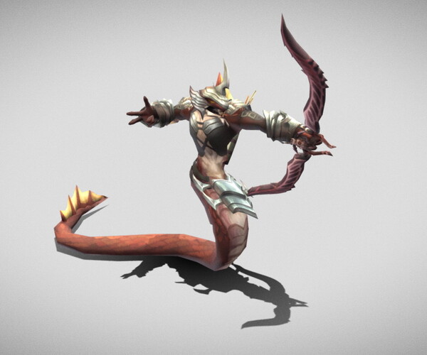 ArtStation - Dungeon Fantasy Monster - Serpent Archer | Game Assets