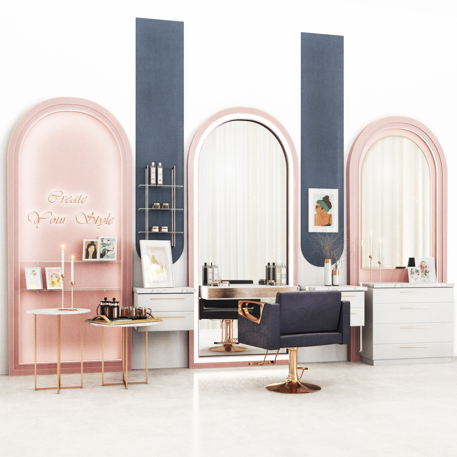 ArtStation - Beauty Salon cosmetics barbershop hair makeup beauty ...