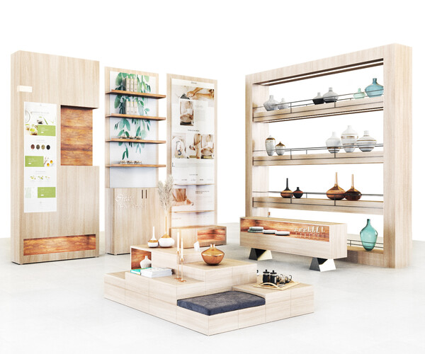 ArtStation - Store Shop vitrin store window facade mall boutique ...