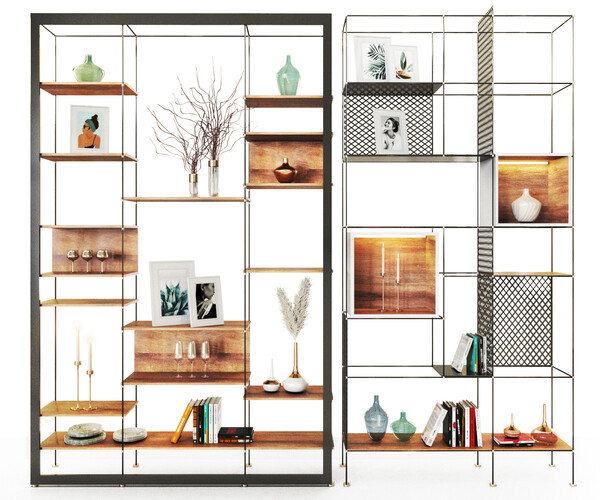 ArtStation - Rack, bookcase, decor, showcase, partition, shelf, shelves ...