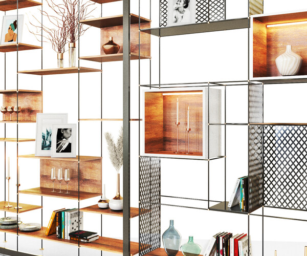 ArtStation - Rack, bookcase, decor, showcase, partition, shelf, shelves ...