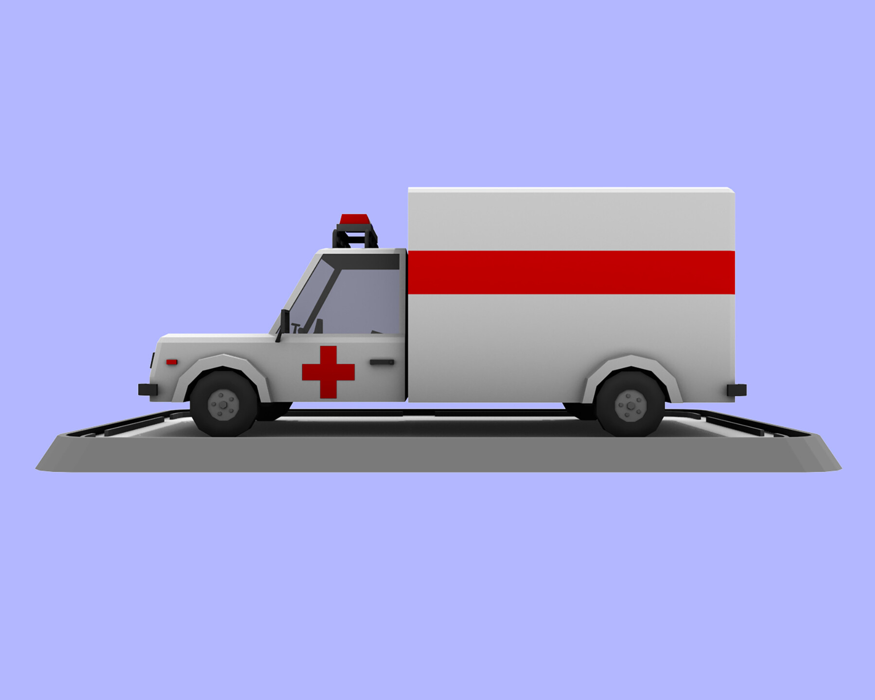 ArtStation - Cartoon Low Poly Ambulance Car | Resources