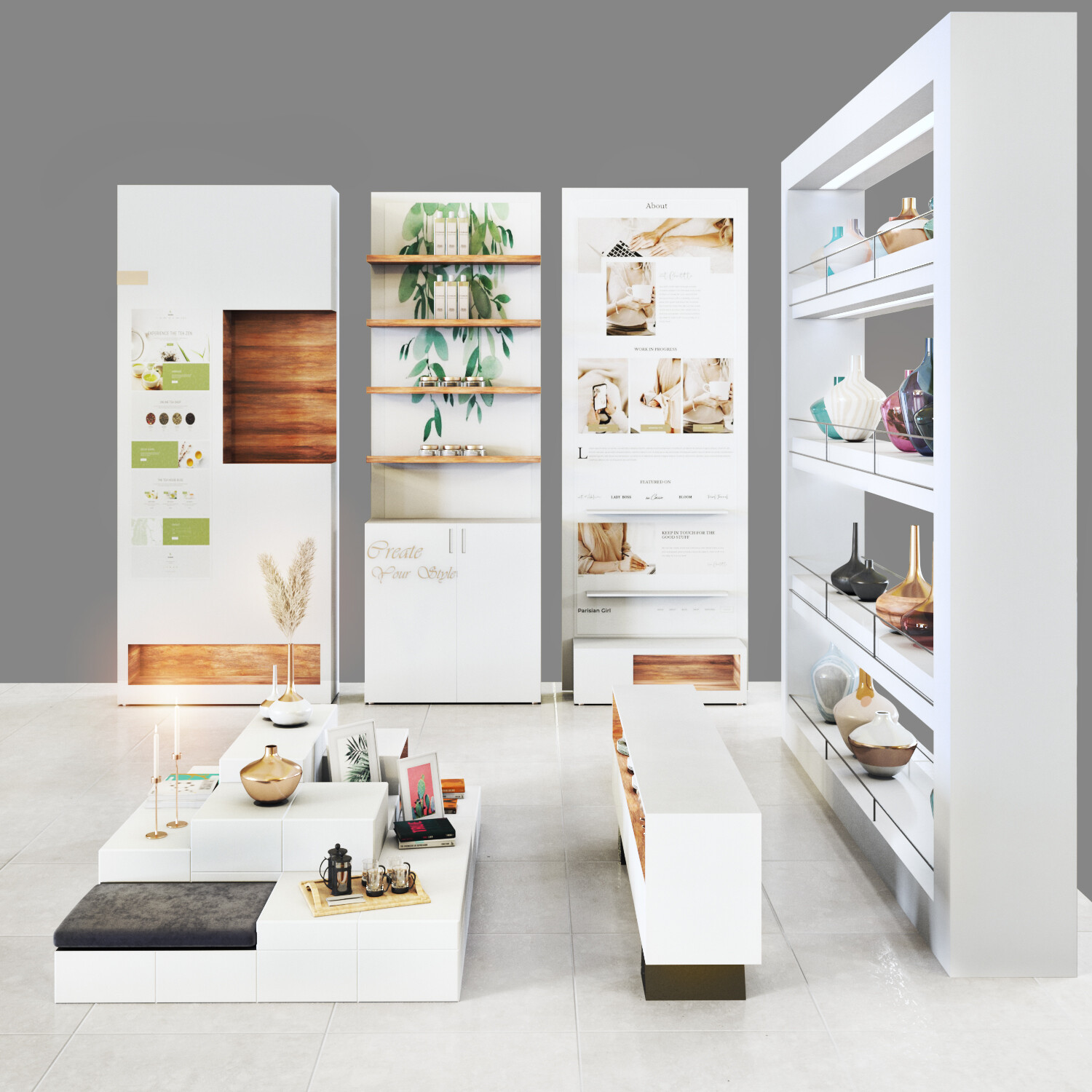 ArtStation - Mall store shapping center shop boutique supermarket shelf ...