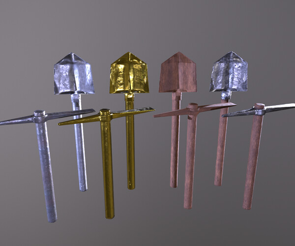 ArtStation - Shovel and Pickaxe Lowpoly | Game Assets