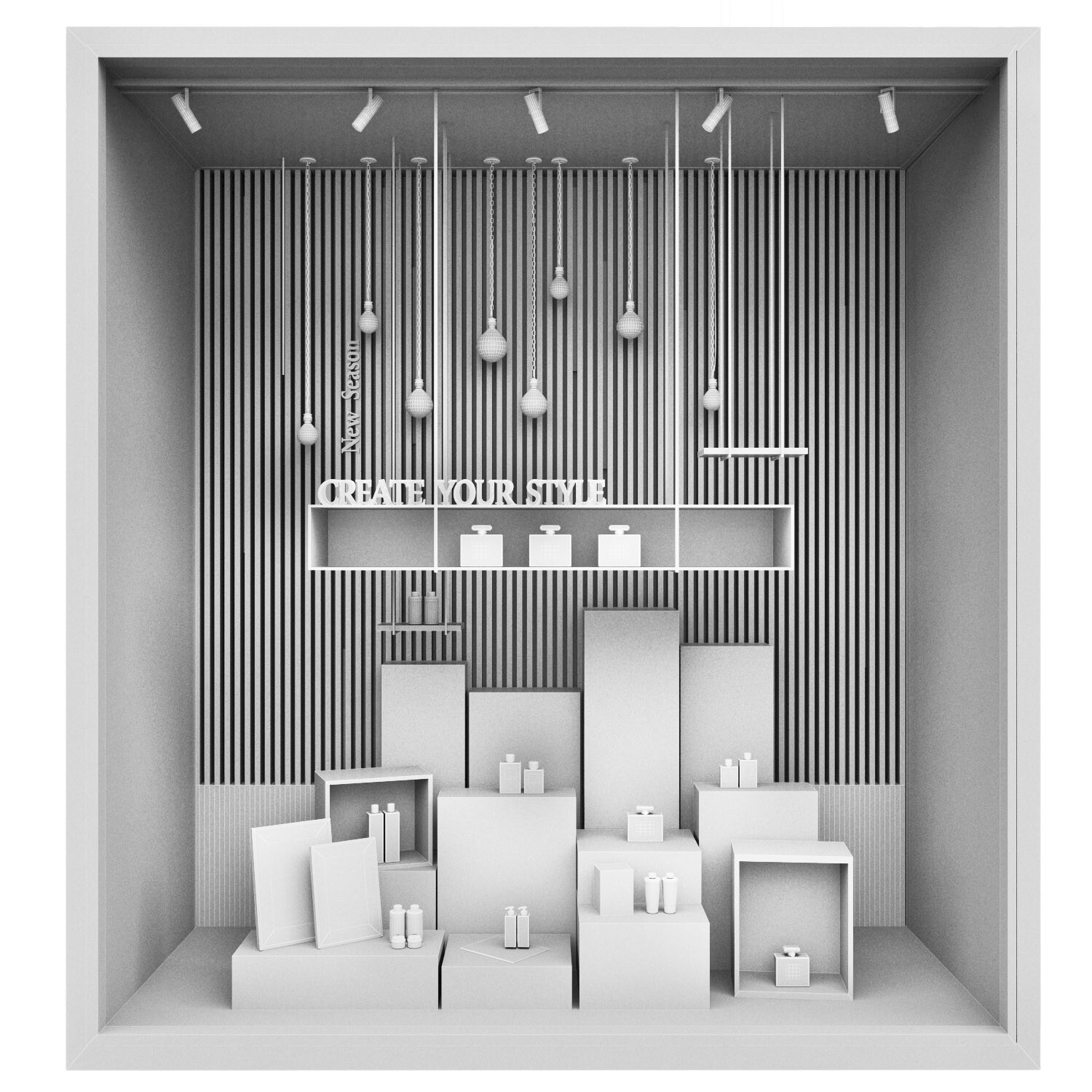 ArtStation - store, window, vitrin, shop, decor boutique mall ...