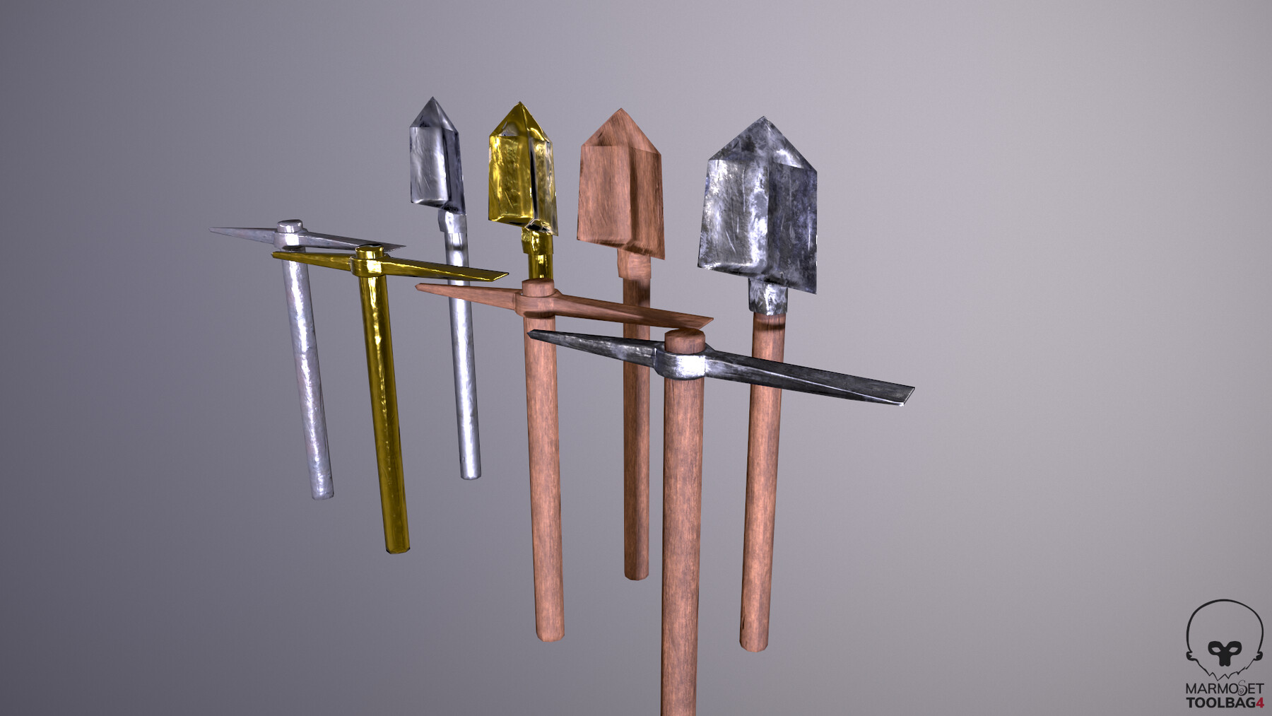 ArtStation - Shovel and Pickaxe Lowpoly | Game Assets
