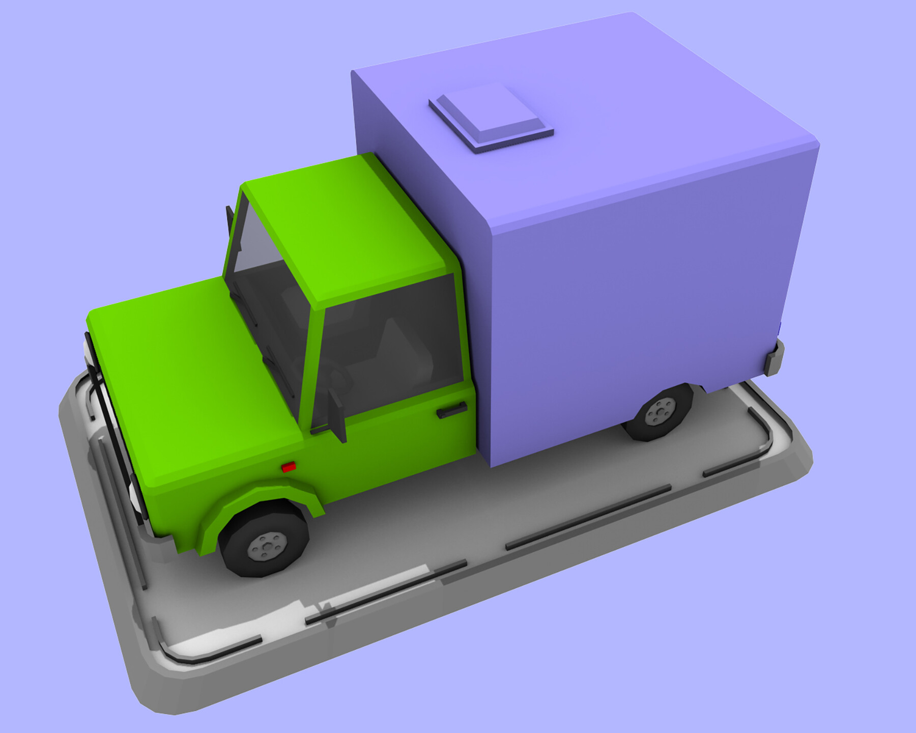ArtStation - Cartoon Low Poly Food Delivery Truck | Resources