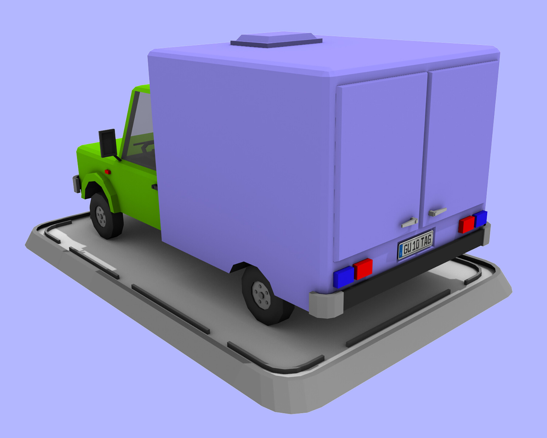 ArtStation - Cartoon Low Poly Food Delivery Truck | Resources