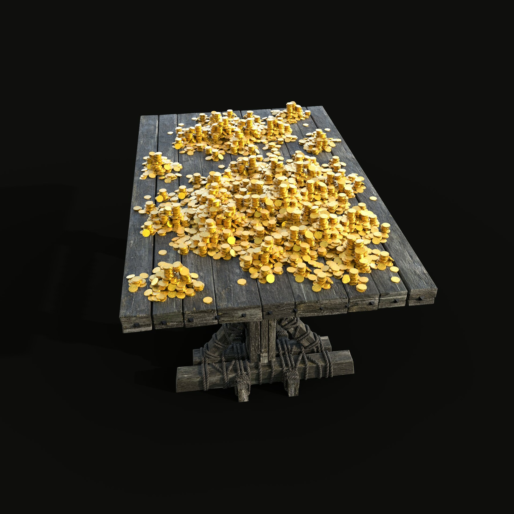 ArtStation - GOLD COINS TREASURE PILE MOUND TABLE QUEST LOOT PIRATE ...