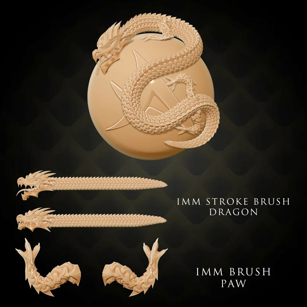 ArtStation - IMM Brush «Dragon» for Zbrush | Brushes