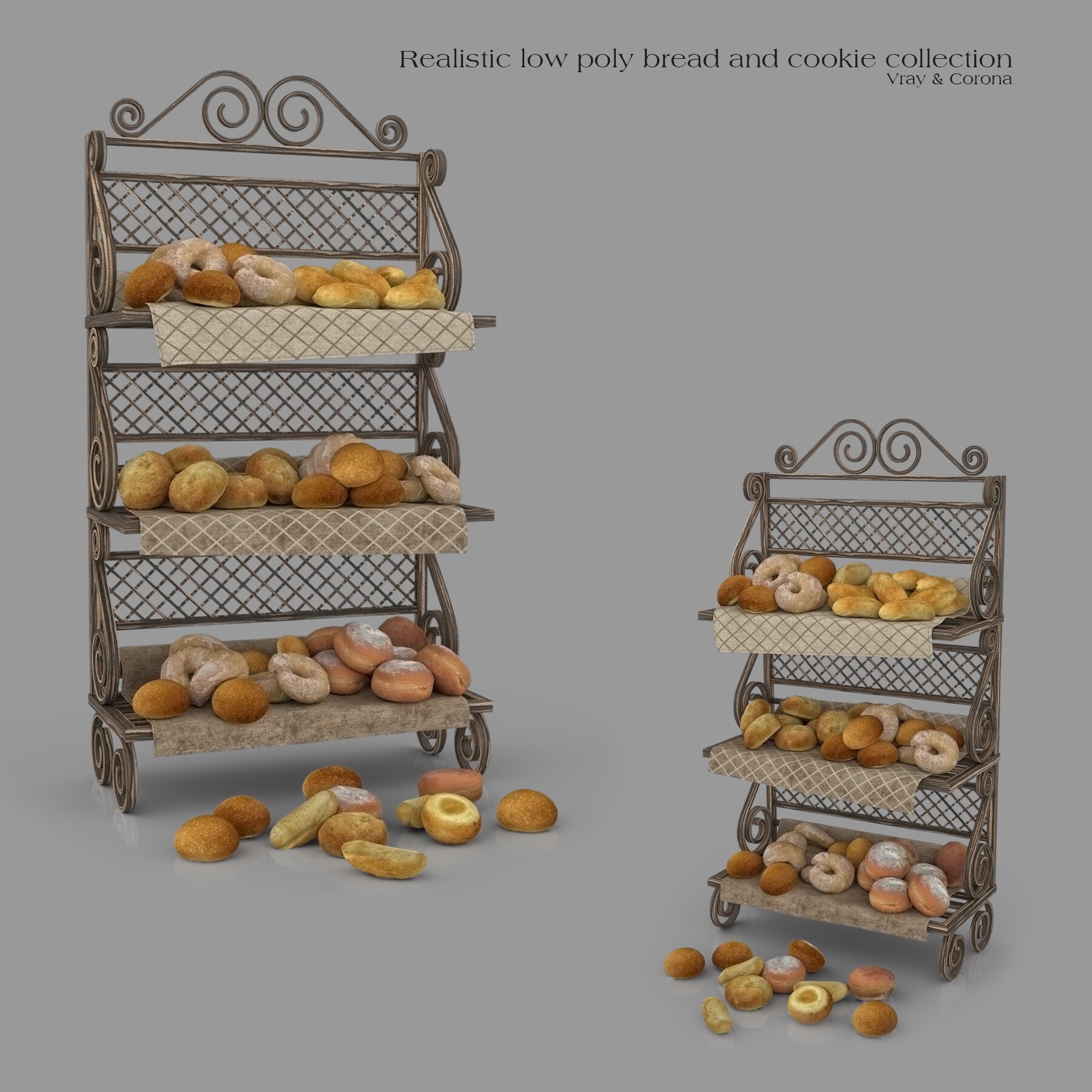 ArtStation - Realistic Low Poly Bread And Cookie Collection | Resources