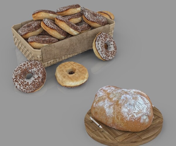 ArtStation - Realistic Low Poly Bread And Cookie Collection | Resources