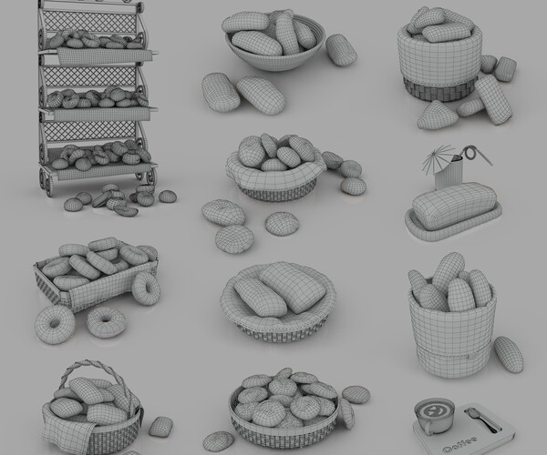 ArtStation - Realistic Low Poly Bread And Cookie Collection | Resources