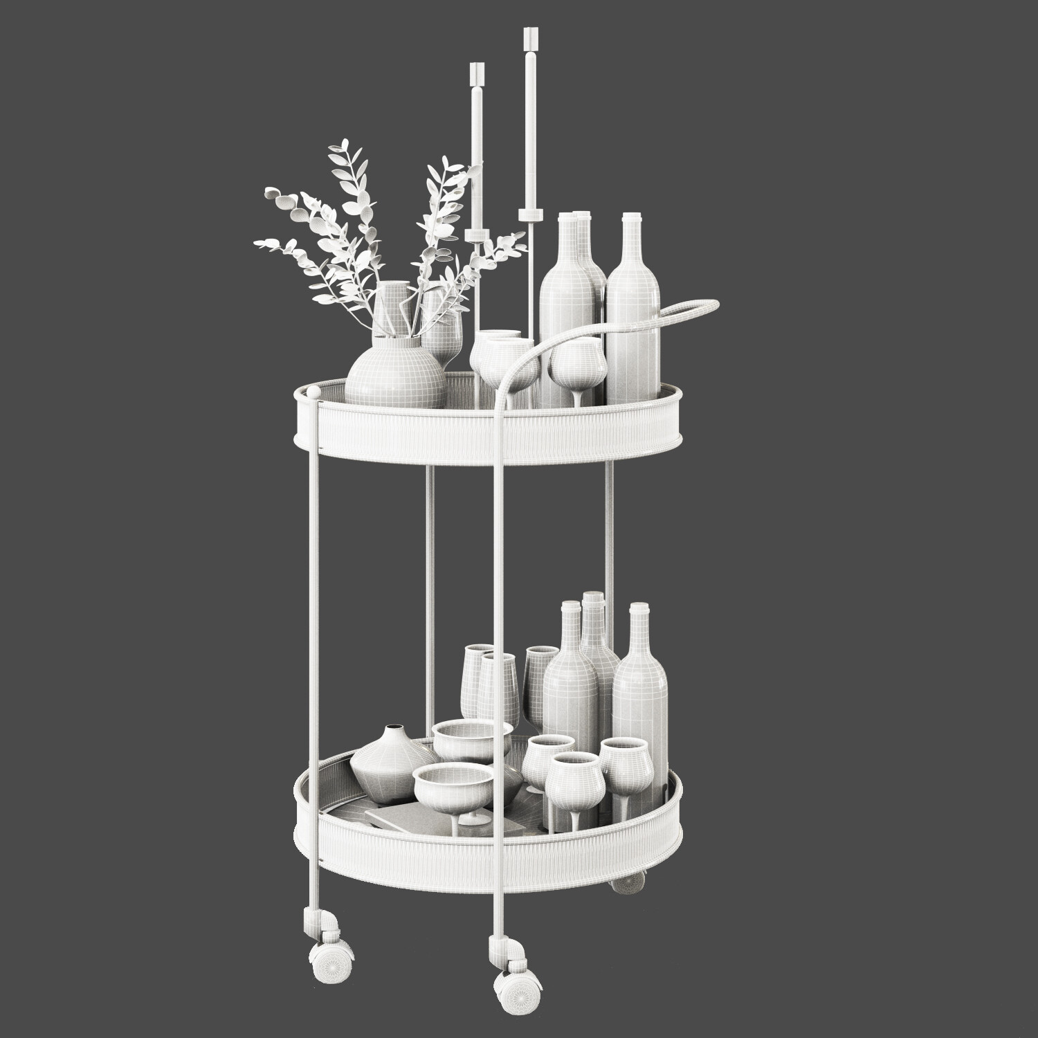 ArtStation - bar cart wine, trolley, barcart, drinks set, decorative ...