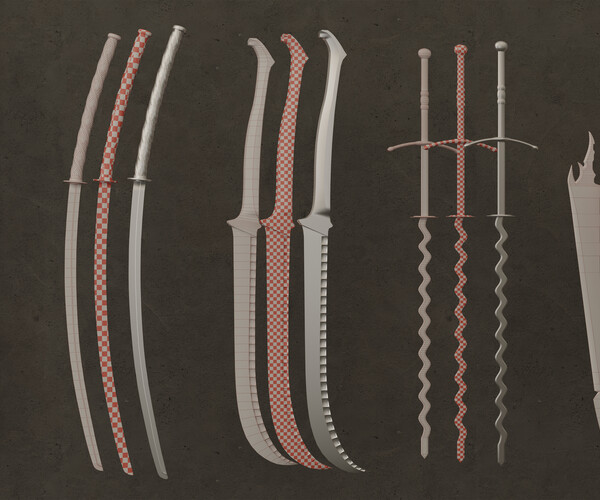 ArtStation - 25 Sword Base Mesh - Vol 01 ( Game Ready ) | Game Assets