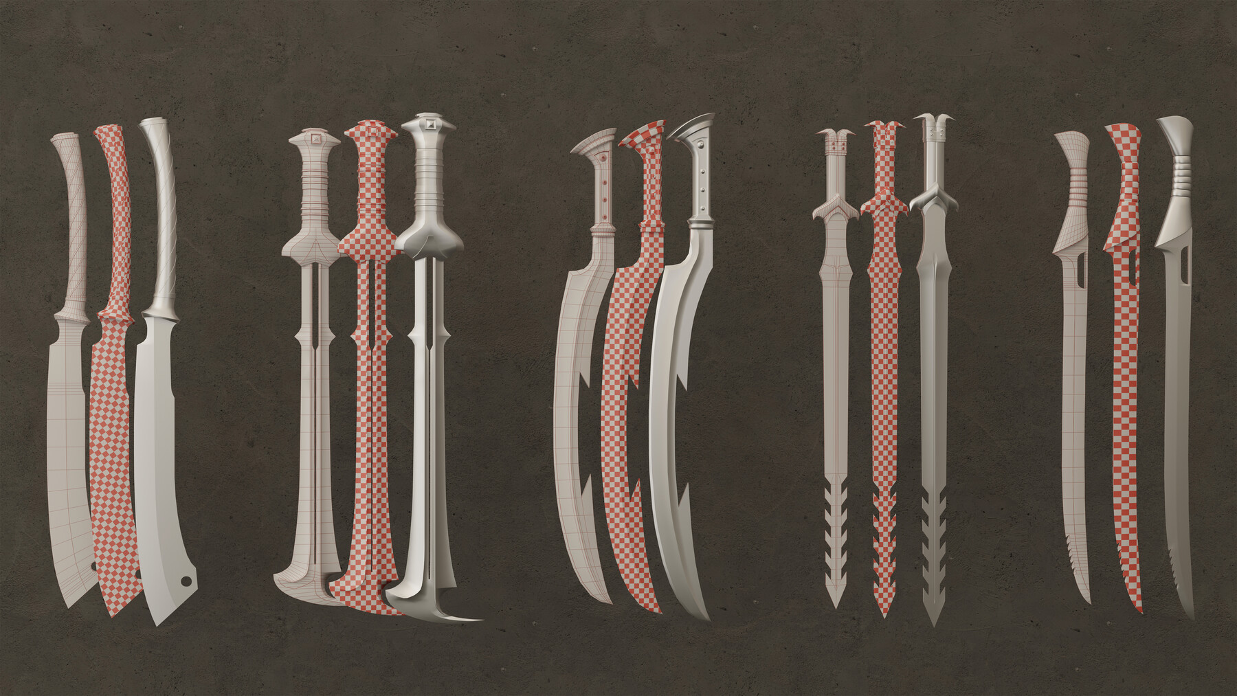 ArtStation - 25 Sword Base Mesh - Vol 01 ( Game Ready ) | Game Assets