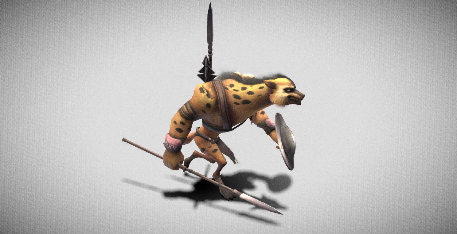 ArtStation - Dungeon Fantasy Monster - Hyena warrior | Game Assets