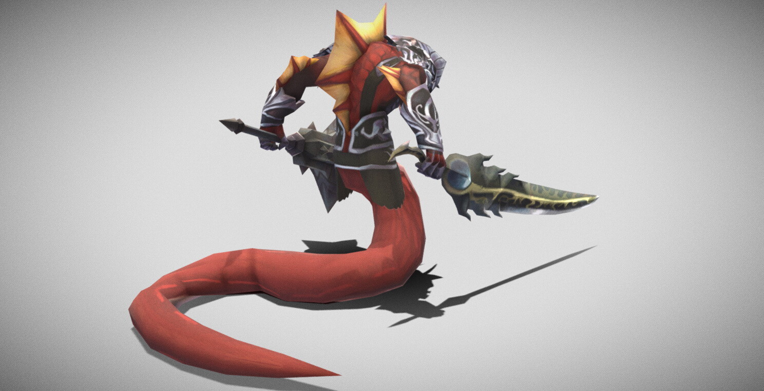 ArtStation - Dungeon Fantasy Monster - Serpent Berserkers | Game Assets