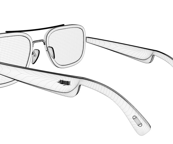 ArtStation - Smart Glasses Square Blue Frame 3D model, Sunglasses 3D ...