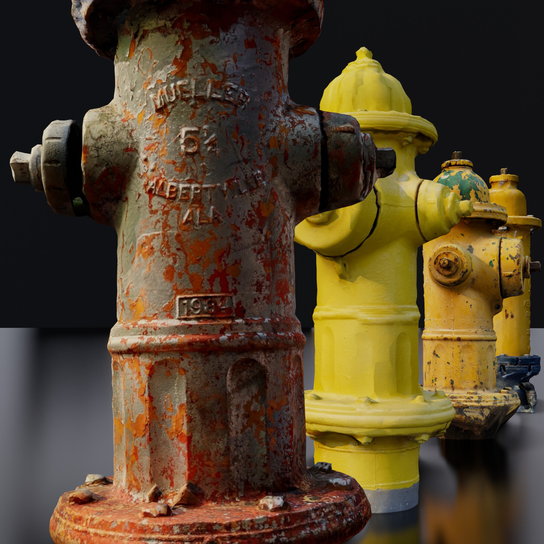 ArtStation - Fire Hydrants - 3D Assets for Concept Art | Resources