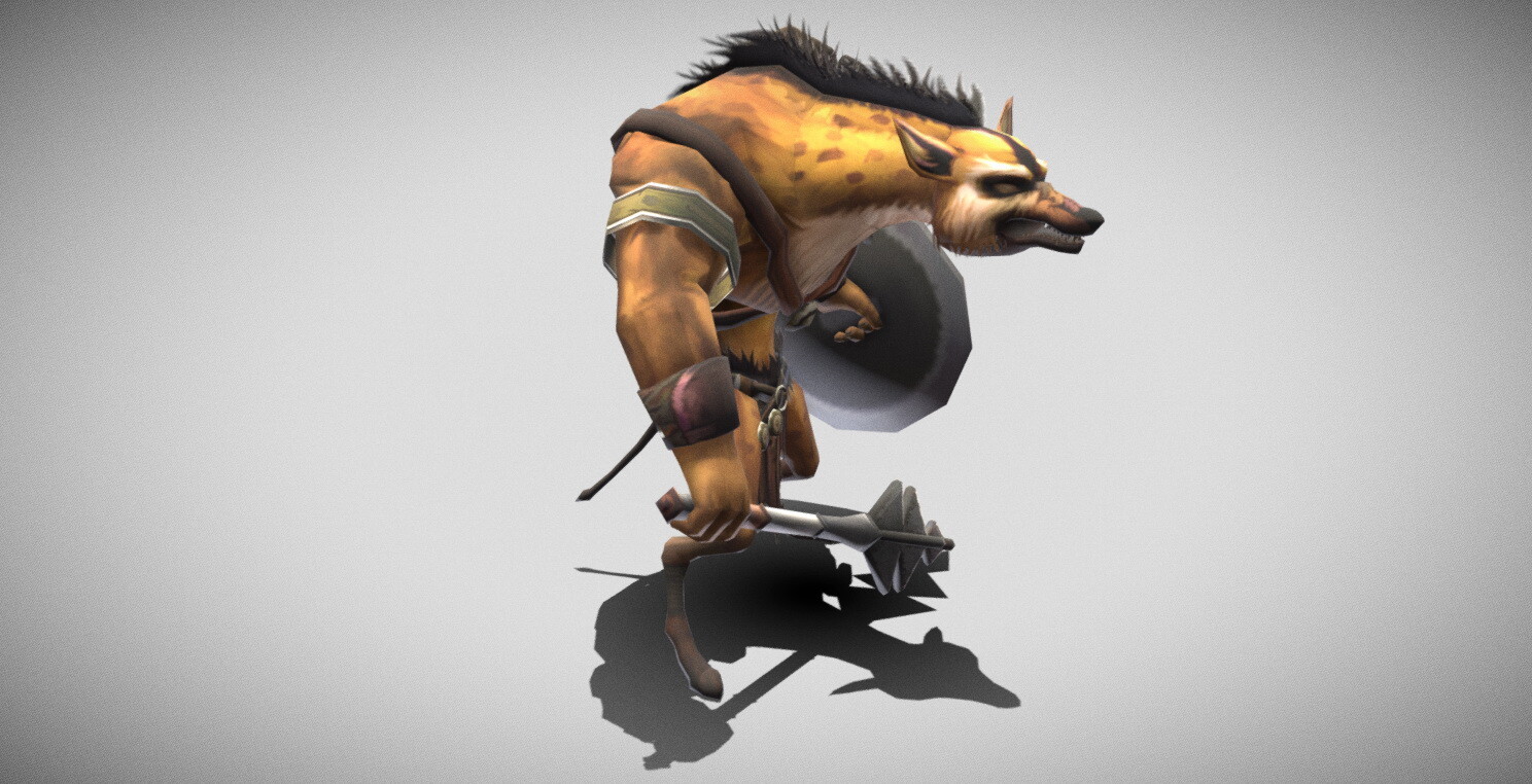 ArtStation - Dungeon Fantasy Monster - Hyena Charge Warrior | Game Assets
