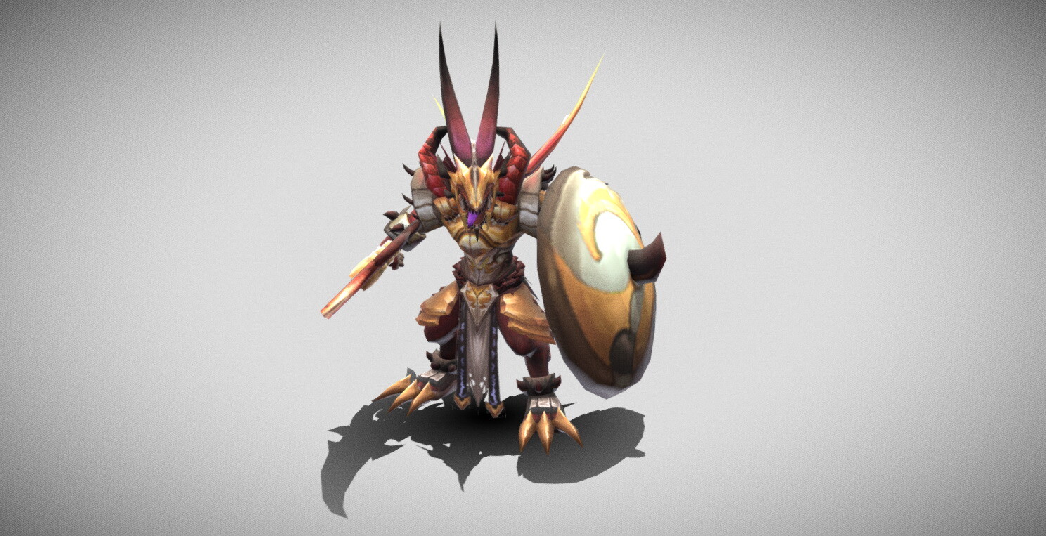 ArtStation - Dungeon Fantasy Monster - Noble Lizard Warrior 2 | Game Assets