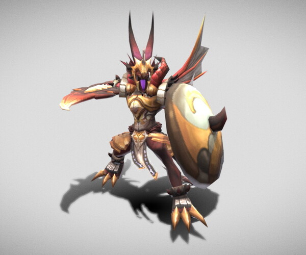 ArtStation - Dungeon Fantasy Monster - Noble Lizard Warrior 2 | Game Assets