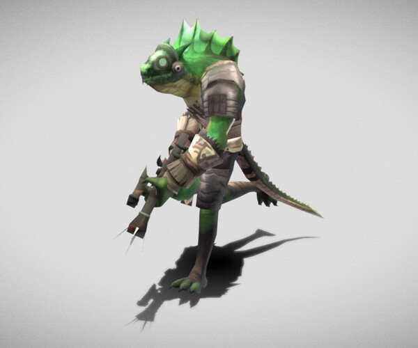 ArtStation - Dungeon Fantasy Monster - Aqua lizard Musketeer | Game Assets