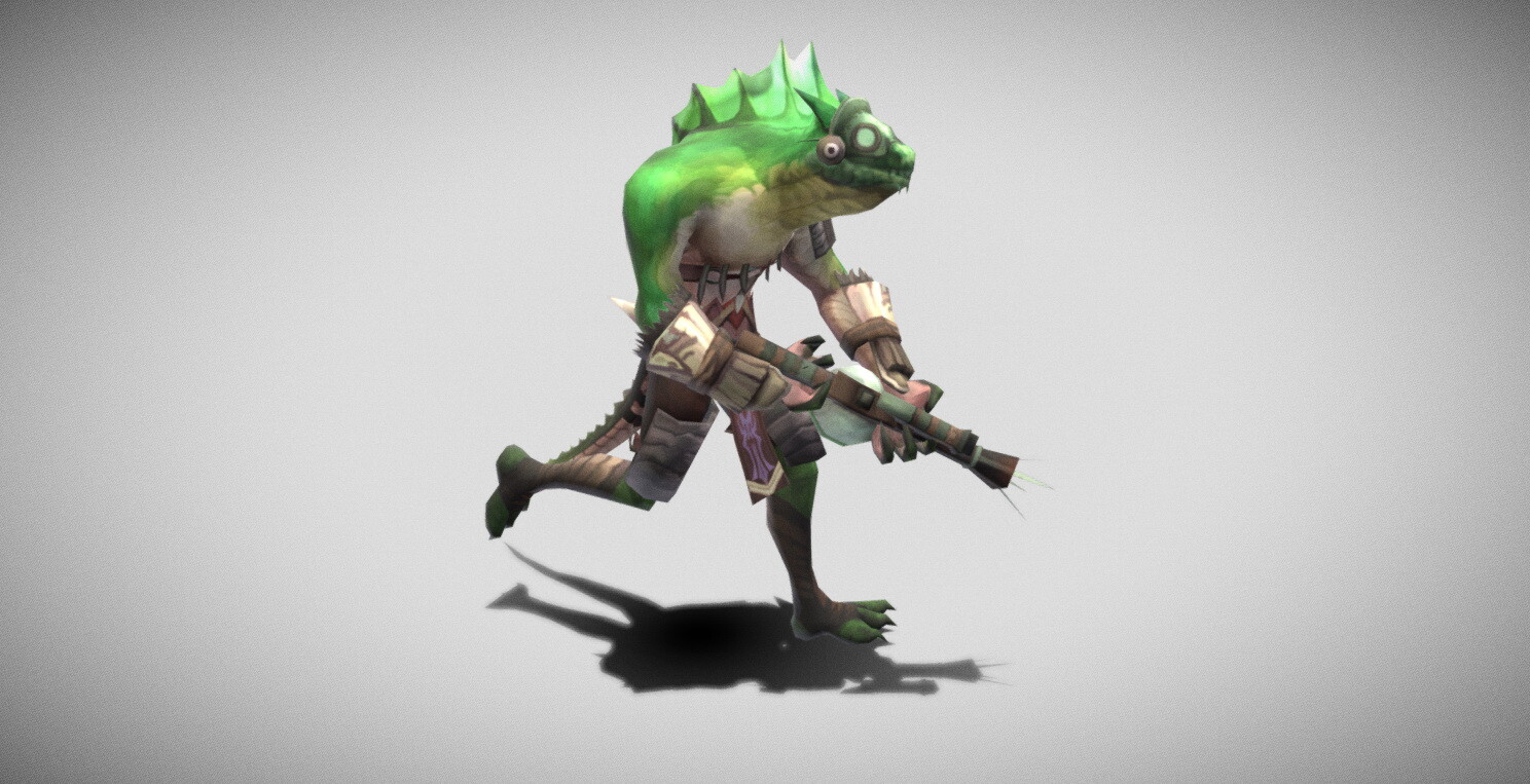 ArtStation - Dungeon Fantasy Monster - Aqua lizard Musketeer | Game Assets