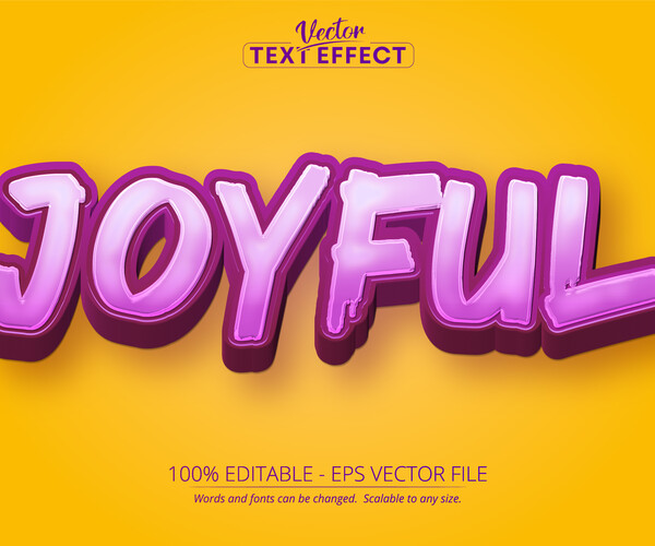 ArtStation - Cartoon text effect, editable joyful text and comic text ...