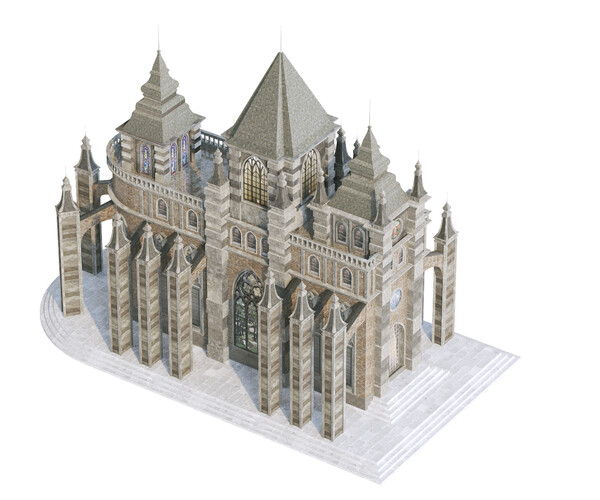 ArtStation - medival building set 001 cathedral | Game Assets