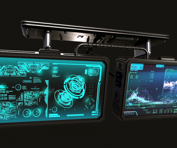 ArtStation - control panel screen - scifi panel Vol 02 3D model | Game ...
