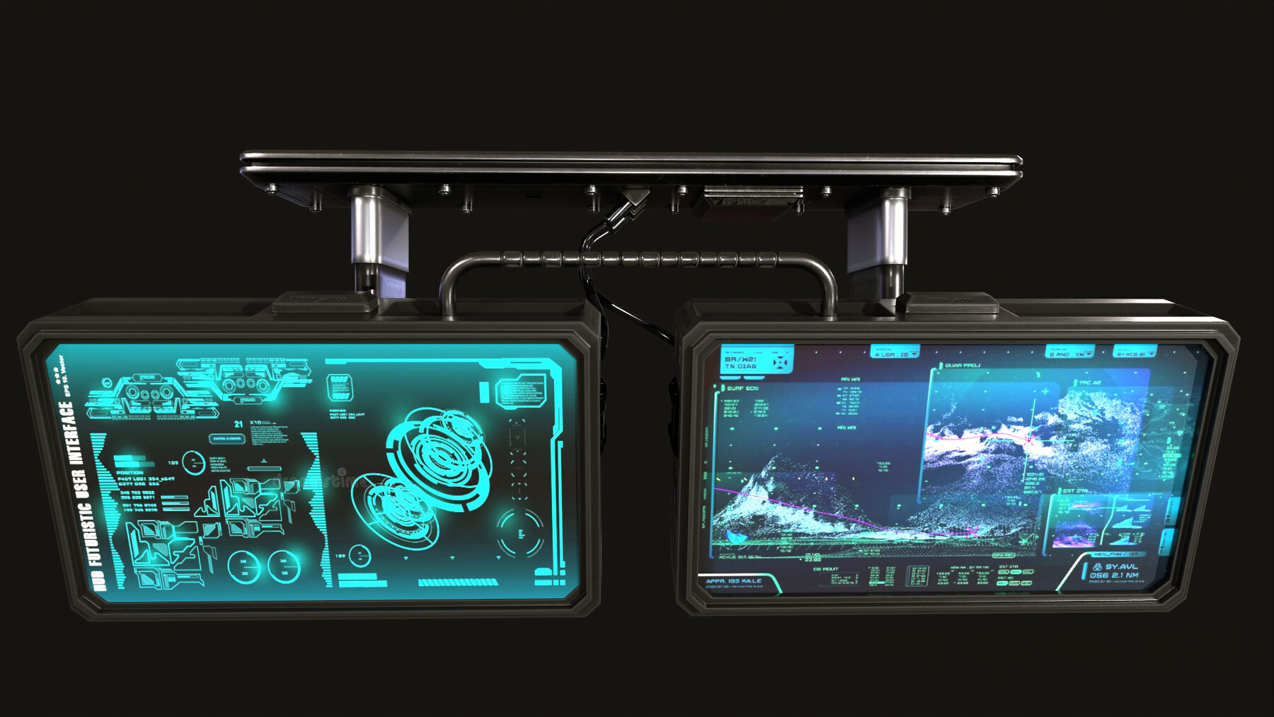 ArtStation - control panel screen - scifi panel Vol 02 3D model | Game ...