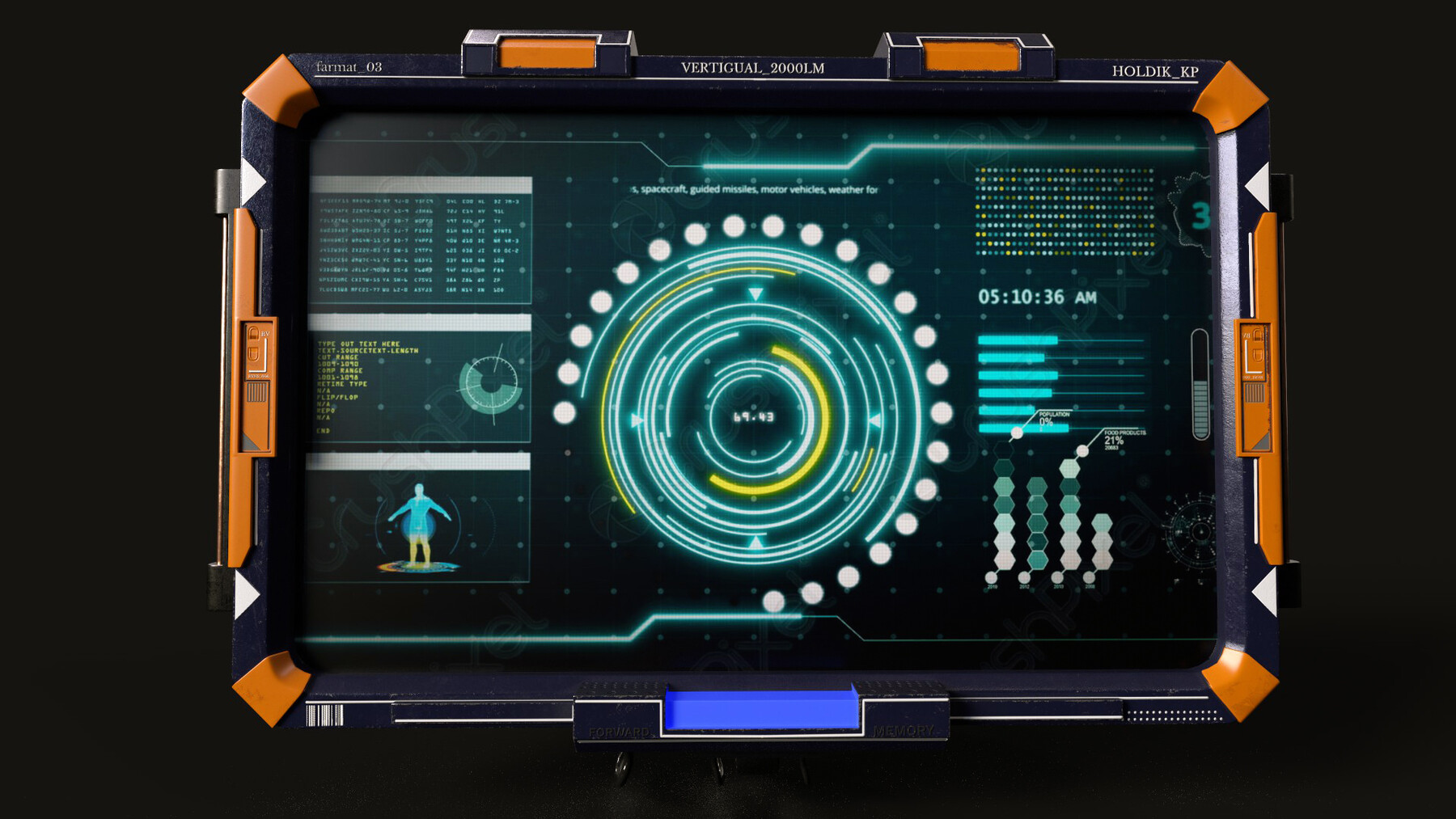 ArtStation - control panel screen - scifi panel Vol 02 3D model | Game ...