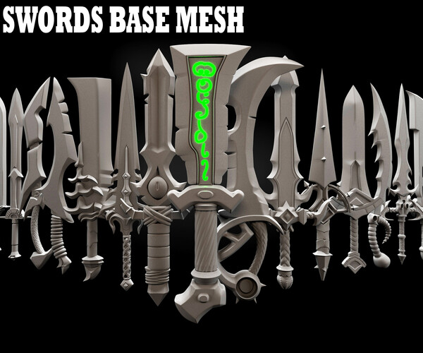ArtStation - 50 Medieval Sword Basemesh ( Clean Uv And Topology ...