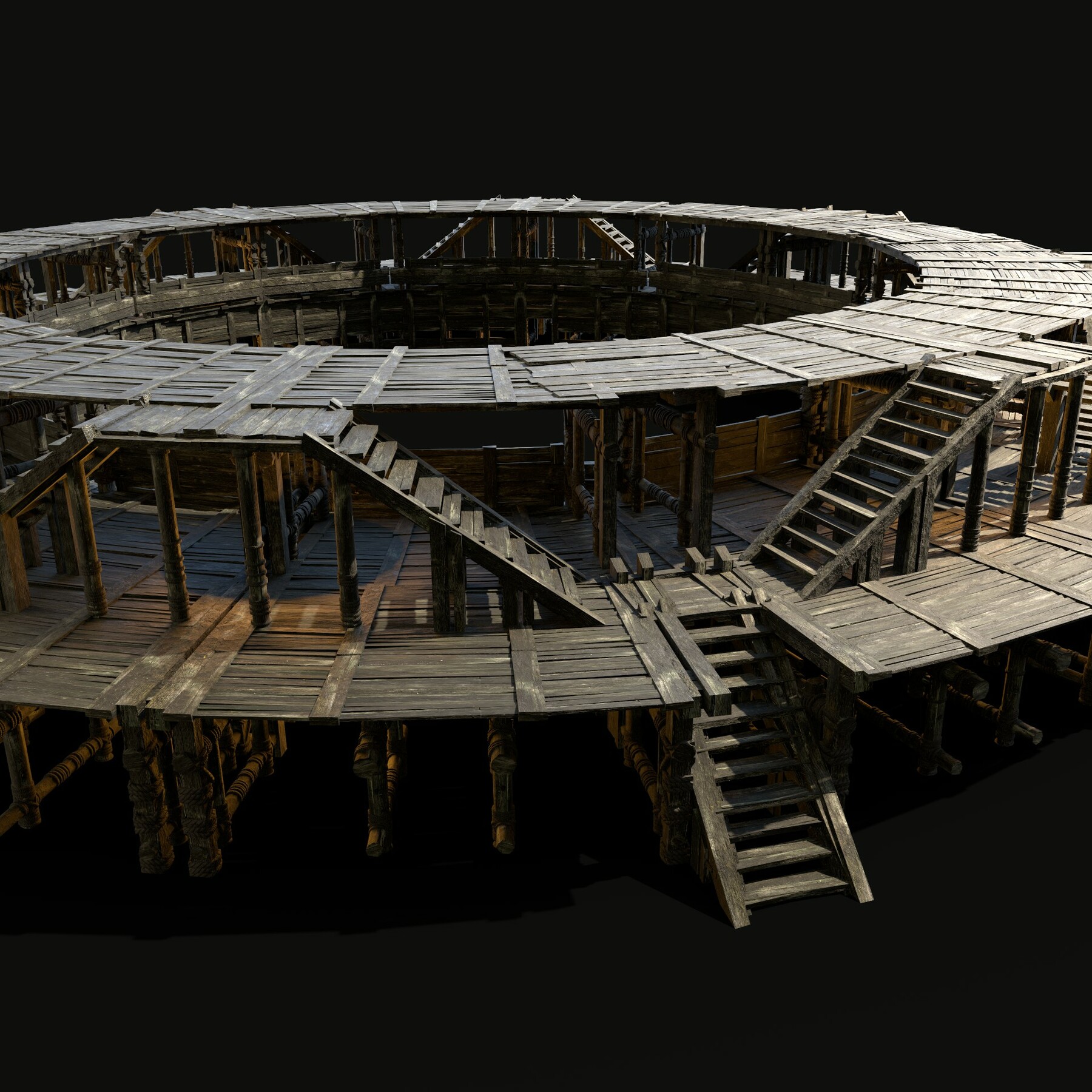 ArtStation - ARENA FIGHT BATTLE WOODEN MEDIEVAL STANDS CONSTRUCTION AAA ...
