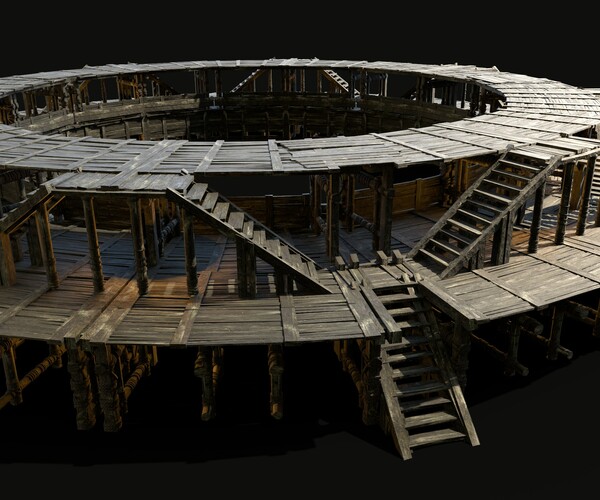 ArtStation - ARENA FIGHT BATTLE WOODEN MEDIEVAL STANDS CONSTRUCTION AAA ...