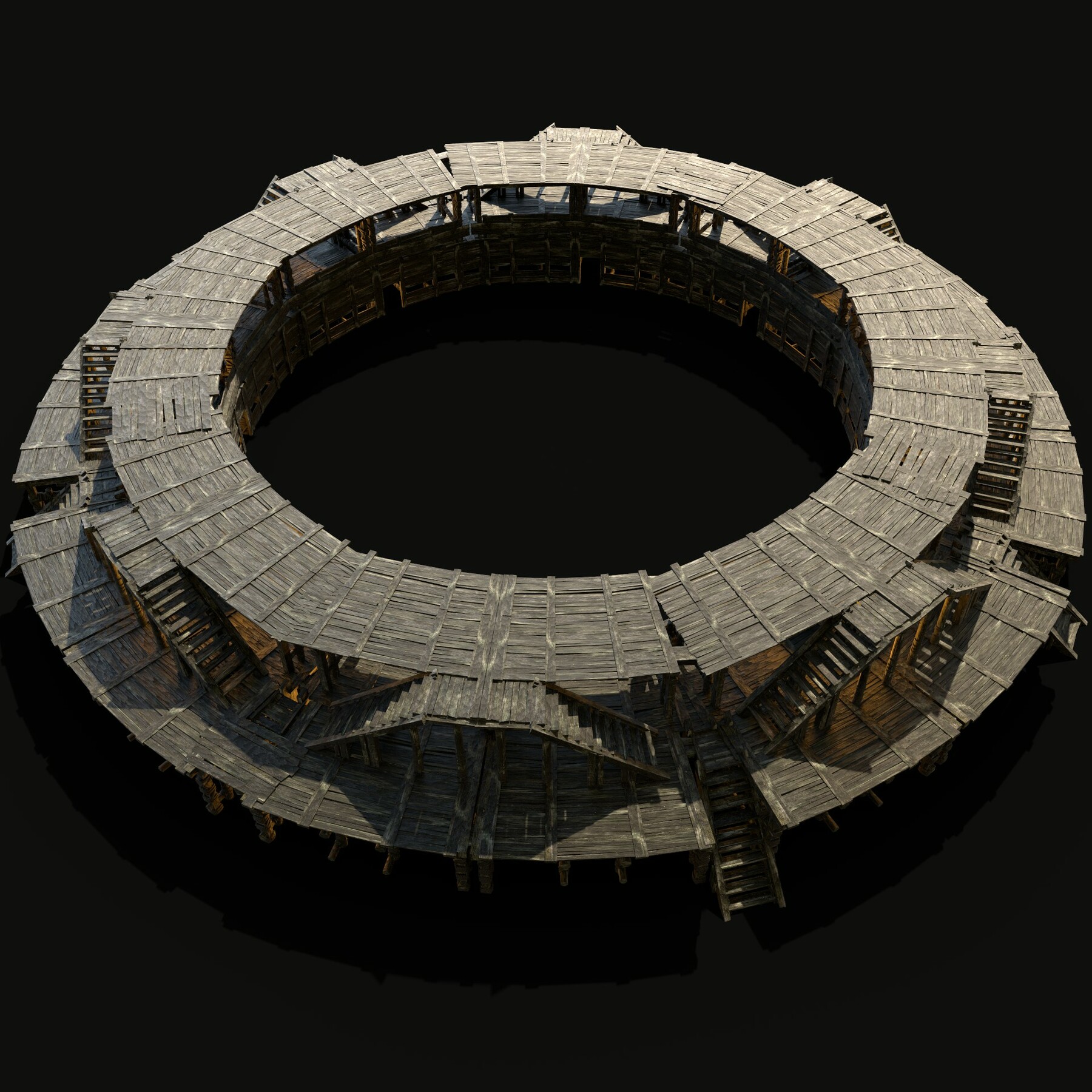 ArtStation - ARENA FIGHT BATTLE WOODEN MEDIEVAL STANDS CONSTRUCTION AAA ...
